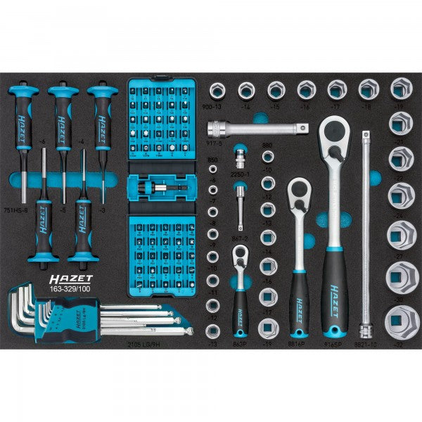 Hazet 100 Pce Tool Set Sockets, Bits & Drivers 163-329/100 Modular Insert Tray For Sale Online ...