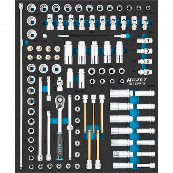 Hazet 103 Pce Socket Set 163D-2/103 Modular Insert Tray For Sale Online – Mektronics