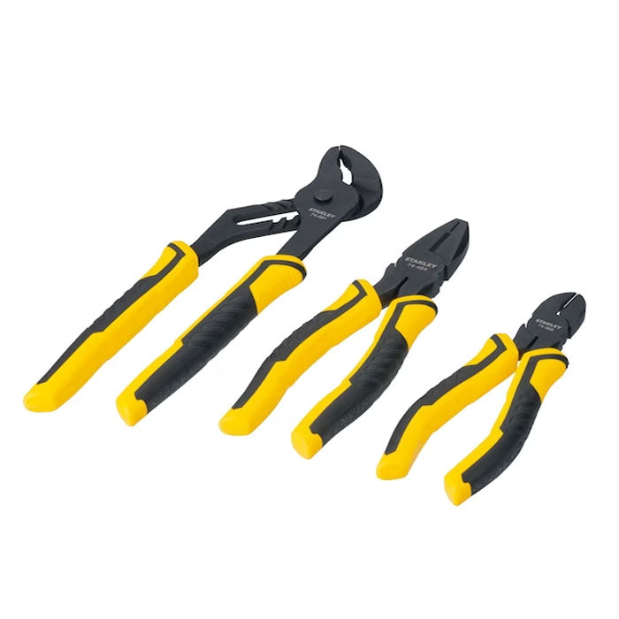 Stanley 3Pc Pliers Set Dynagrip (Combination Diagonal Cutting Multi ...