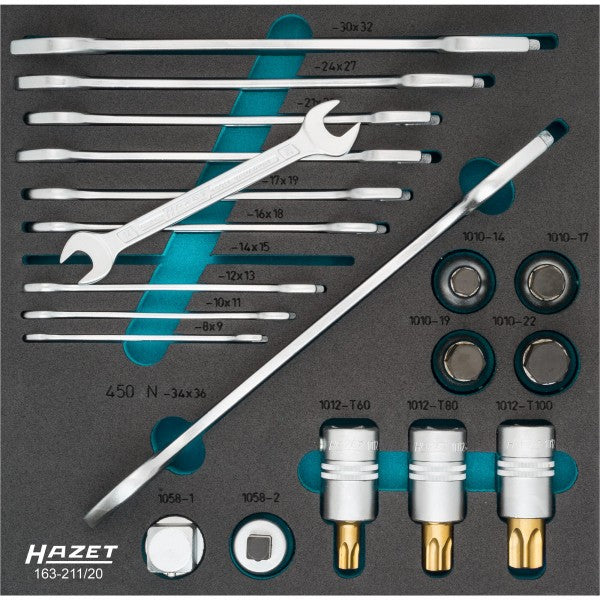 Hazet 20 Pce Wrench & Socket Set 163-211/20 Modular Insert Tray For Sale Online – Mektronics