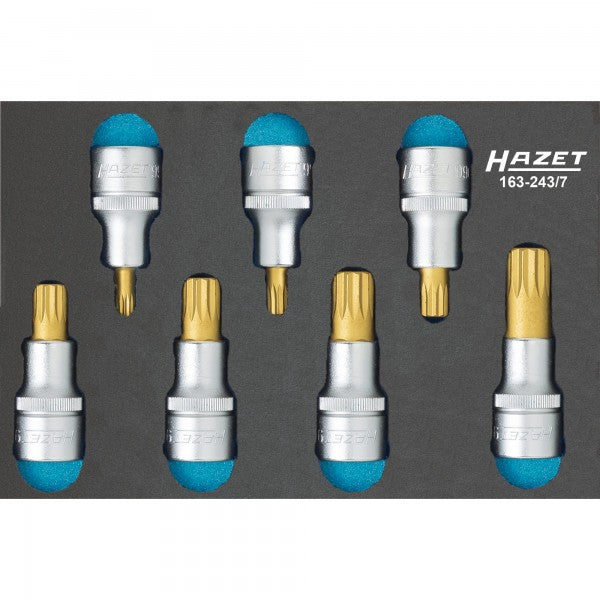 Hazet 7 Pce 1/2" Screwdriver Socket Set XZN 163-243/7 Modular Insert Tray For Sale Online ...