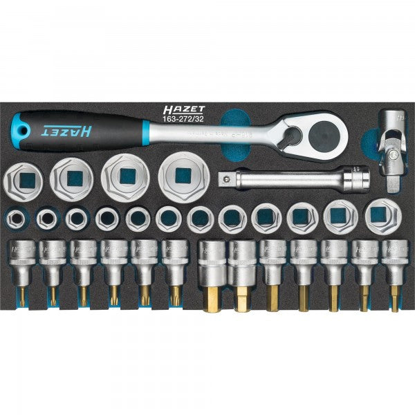 Hazet 32 Pce 1/2" Socket Set 163-272/32 Modular Insert Tray For Sale Online – Mektronics