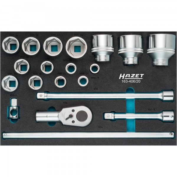 Hazet 20 Pce 3/4" Socket Set 163-406/20 Modular Insert Tray For Sale Online – Mektronics