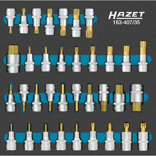 Hazet 35 Pce 1/2" Screwdriver Socket Set 163-407/35 Modular Insert Tray For Sale Online – Mektronics