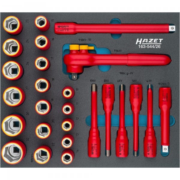 Hazet 26Pce 1/2" VDE Socket Set 163-544/26 Modular Insert Tray For Sale Online – Mektronics