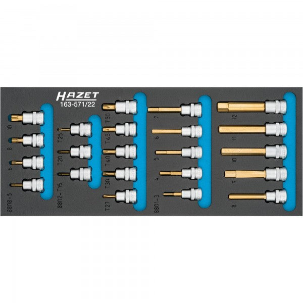 Hazet 22Pce 3/8" Screwdriver Socket Set 163-571/22 Modular Insert Tray For Sale Online – Mektronics