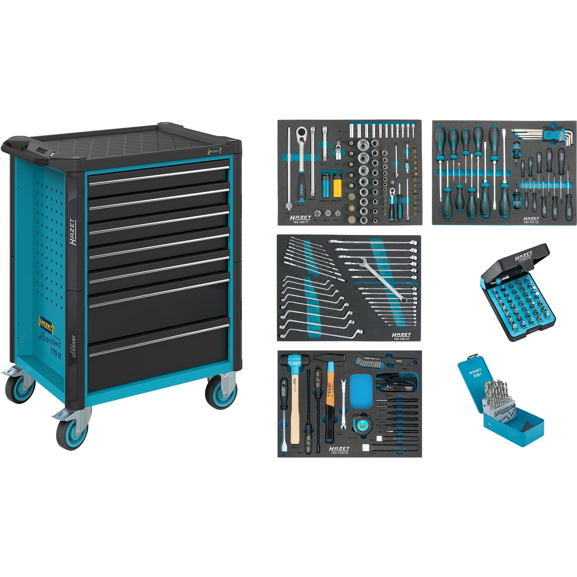 Hazet 220 Piece 7 Drawer Tool Trolley Assistent Assortment 179N-7/220 For Sale Online – Mektronics