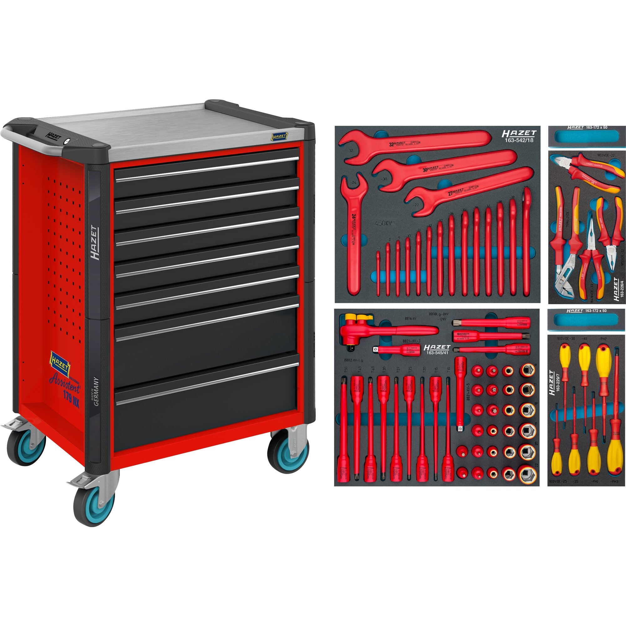 Hazet 70 Pce 7 Drawer Tool Trolley Assistent 179NX-7/70KV For Sale Online – Mektronics