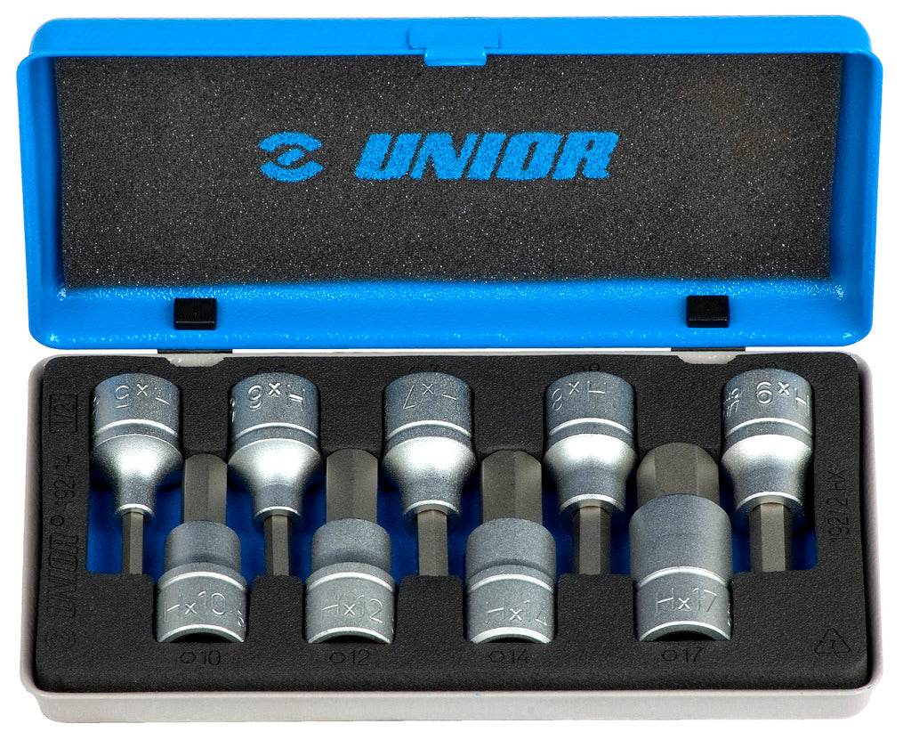 Unior 192/14 9 Pce Hexagonal Screwdriver Socket Set 1/2" in Metal Box ...