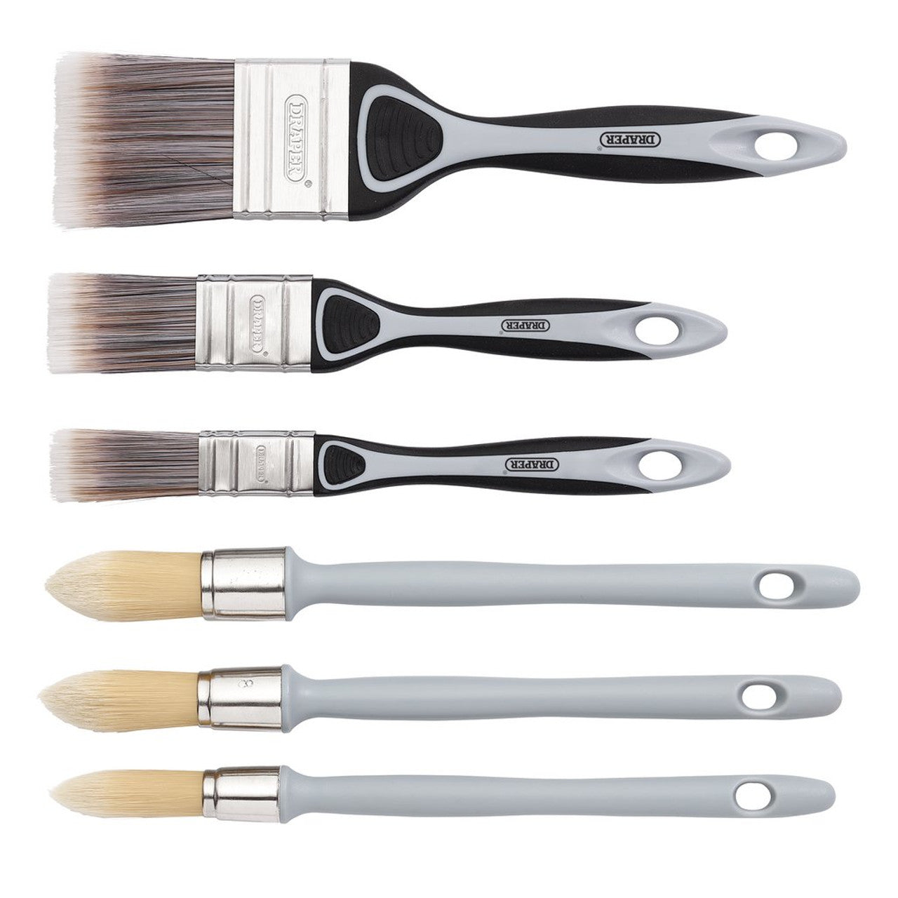 Draper Flat and Round Sash Paint Brush Set 6 Piece For Sale Online ...