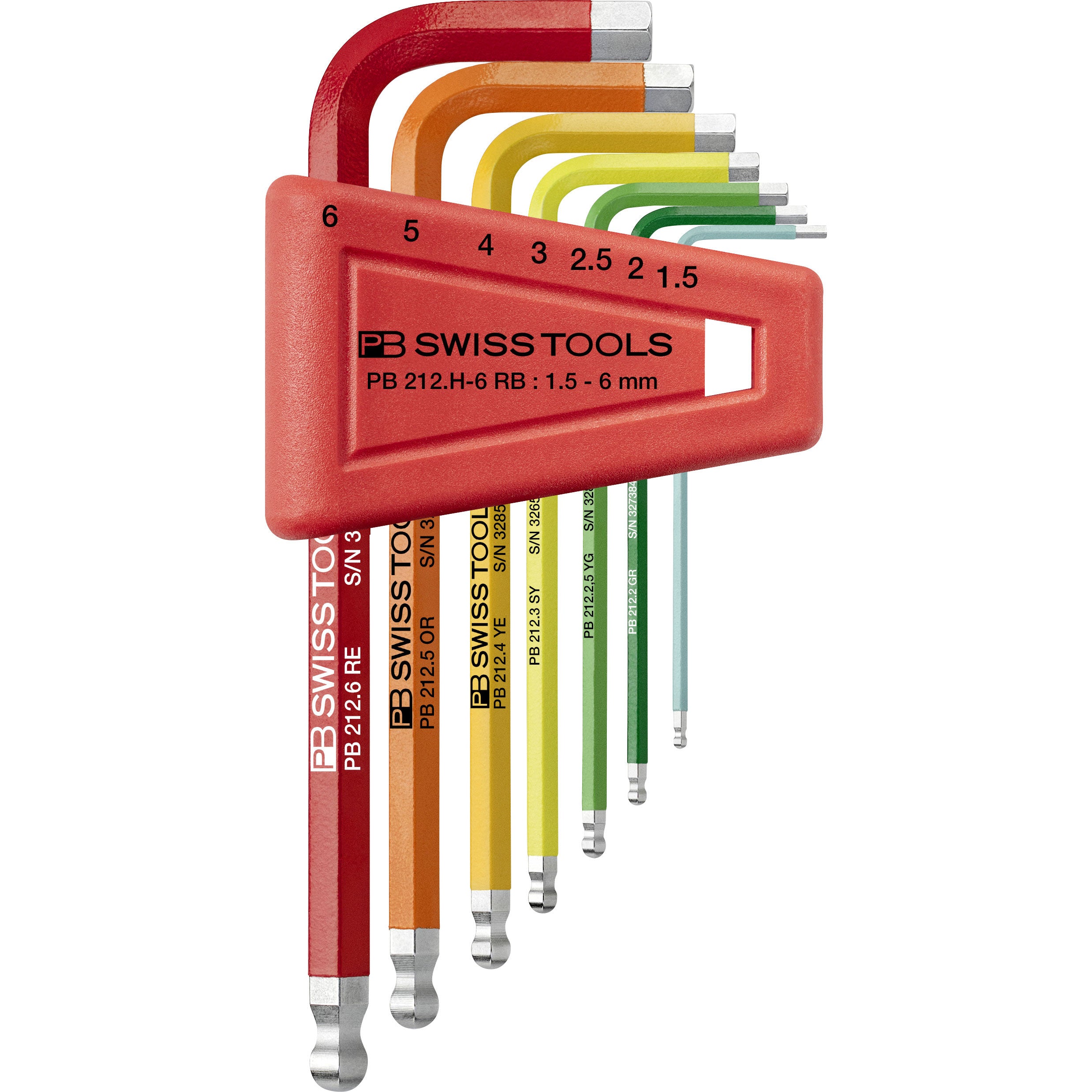 PB Swiss Rainbow 7 Pce Metric Ball End Hex Key Set (1.5-6mm) For Sale ...