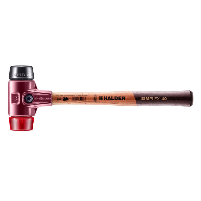 Halder SIMPLEX Soft-Face Mallet Cast Steel Housing Wood Handle Rubber/Plastic 640g For Sale ...