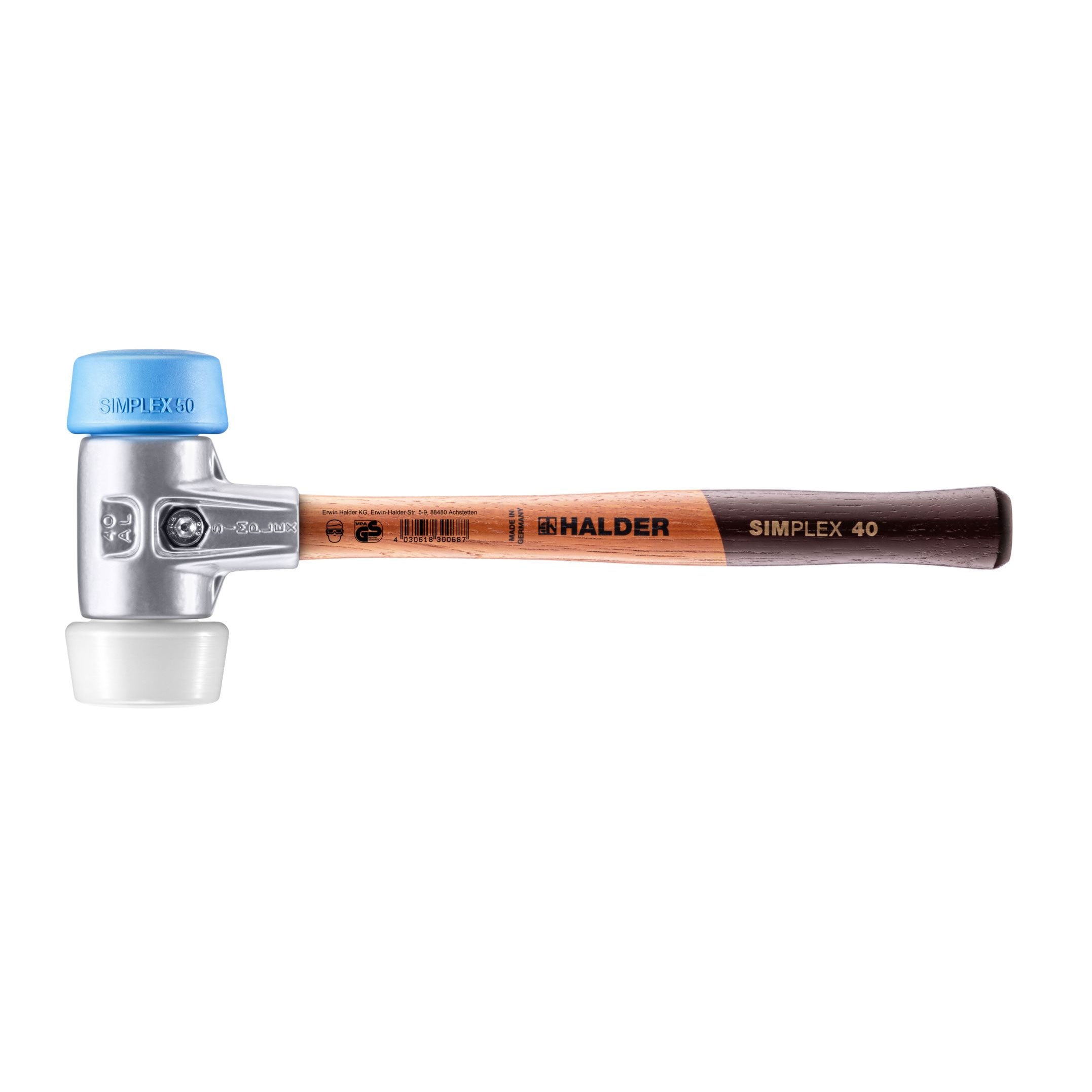 Halder SIMPLEX Soft-Face Mallet Aluminium Housing & Wooden Handle TPE ...