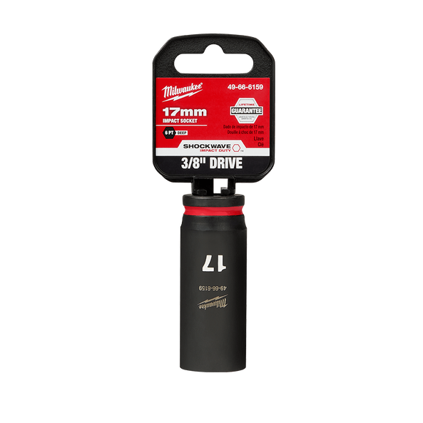 Milwaukee Shockwave™ 3/8" Drive 17mm Deep 6 Point Impact Socket For ...