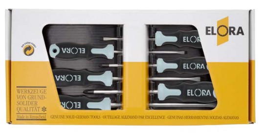 Elora Screwdriver Set Stainless plain and cross slot 6 Pce 583 S6K-ST ...