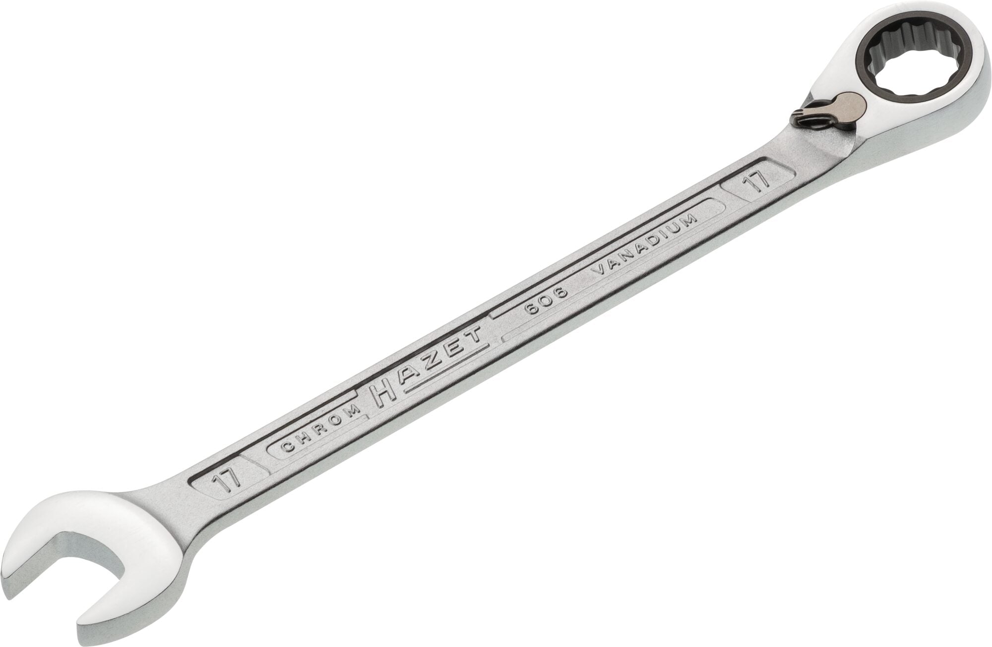 Hazet Ratcheting Combination Wrench 606-17 Outside 12-Point Traction ...