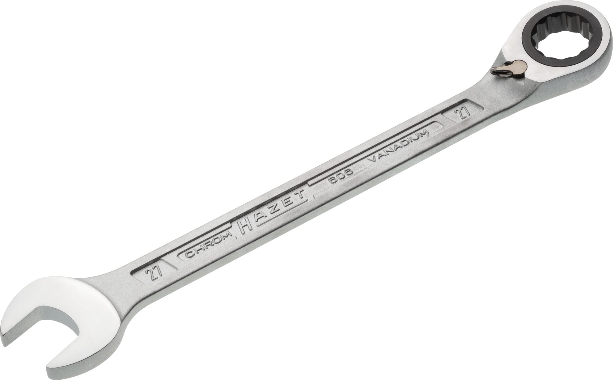 Hazet Ratcheting Combination Wrench 606-27 Outside 12-Point Traction ...