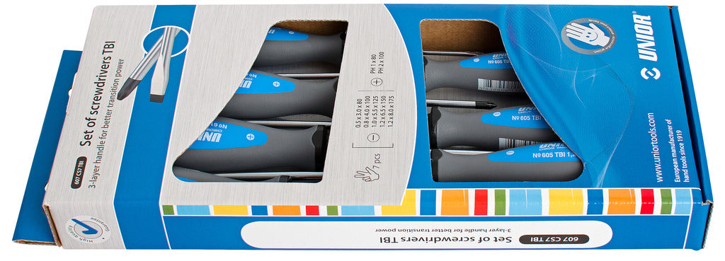 Unior 607CS7TBI Slotted & Phillips Screwdriver Set TBI, 7 Pce For Sale ...
