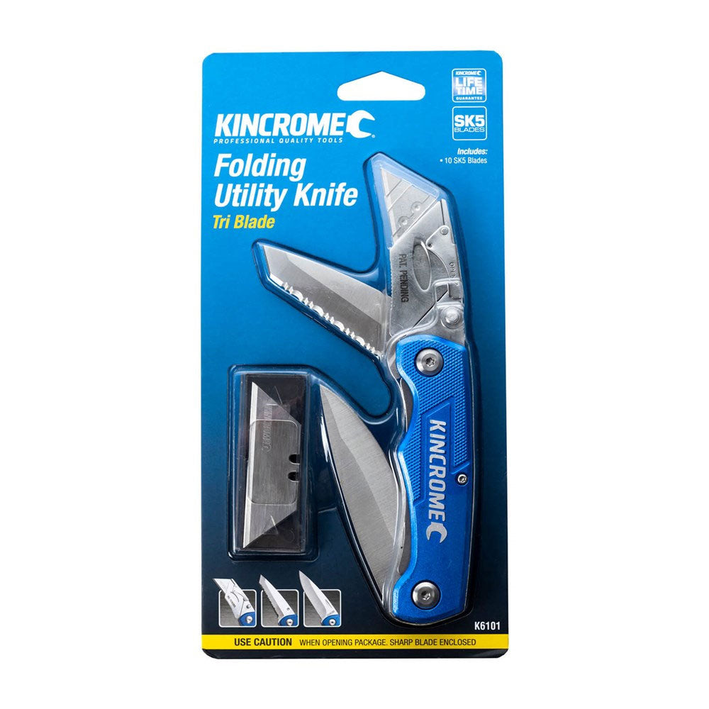 Kincrome Folding Utility Knife Tri Blade For Sale Online – Mektronics