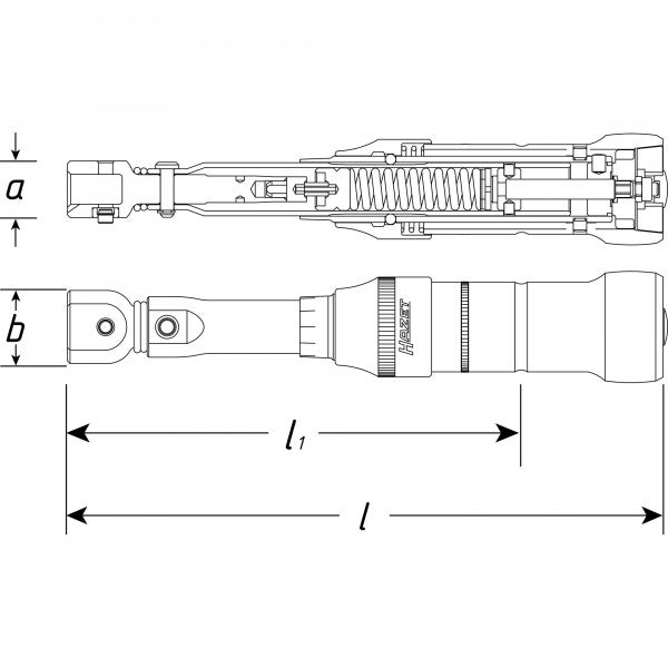 Hazet Torque Wrench 6282-1CTCAL 4-40Nm Tolerance 2% Insert Square 9 x ...