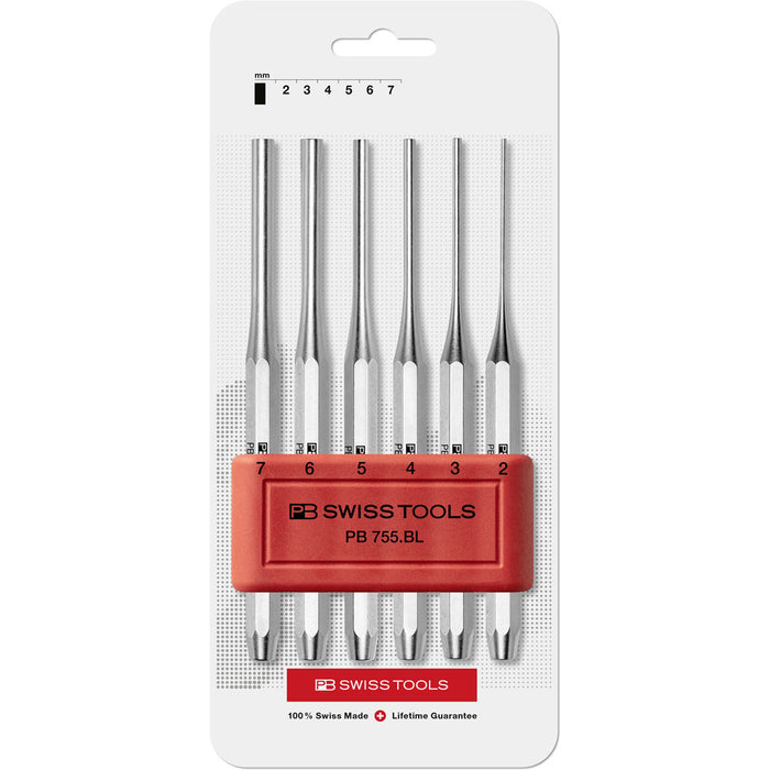 PB Swiss 6 Pce Pin Punch Set Octagonal with Plastic Holder in Blister ...