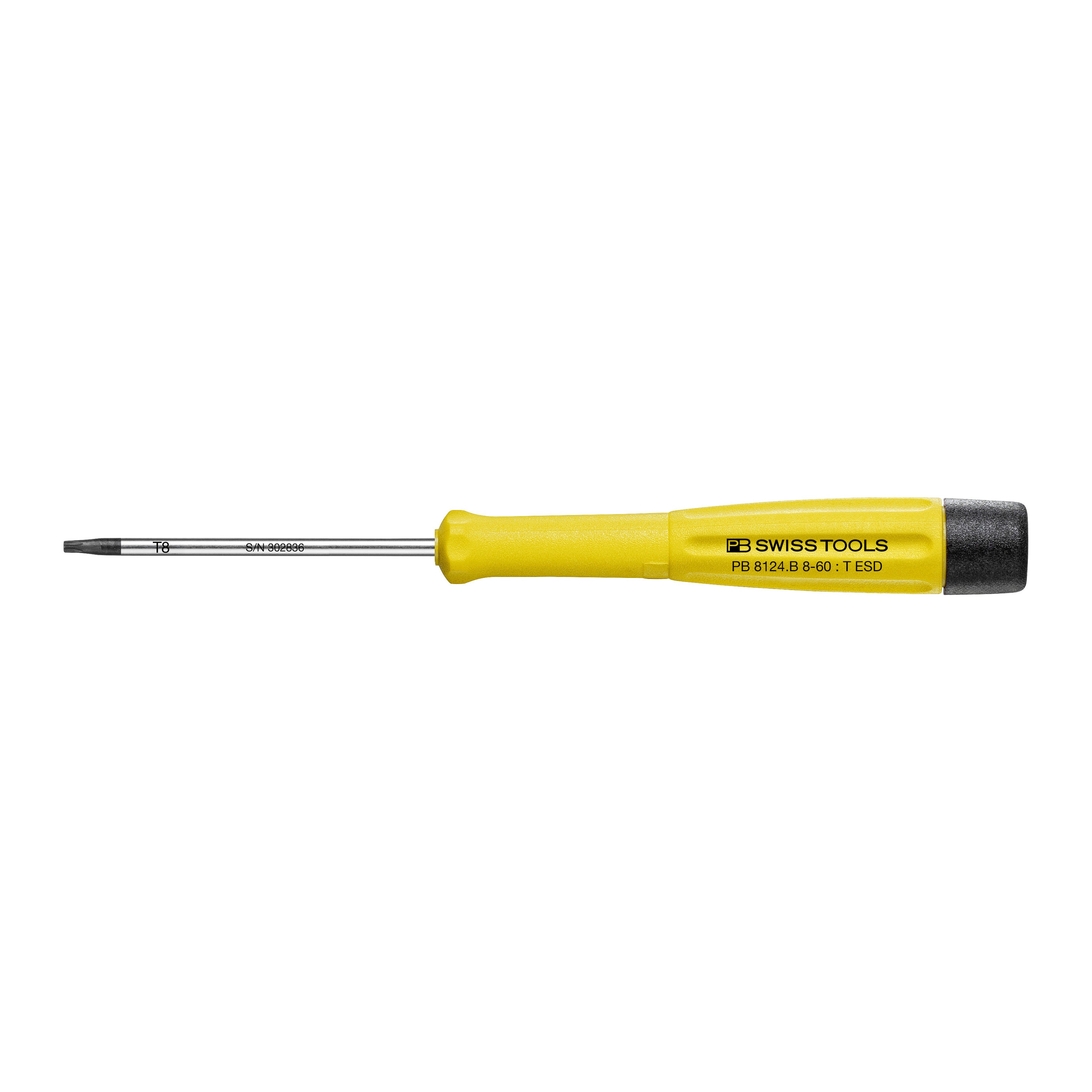 PB Swiss ESD Electronics Torx Screwdriver with Turnable Head TX8 x 60mm ...