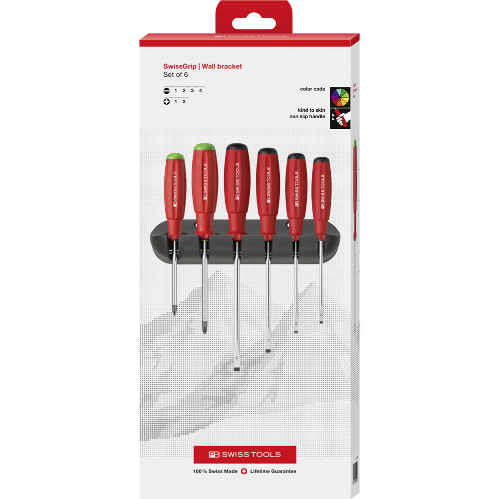 PB Swiss SwissGrip Slotted & Pozidriv 6 Pce Screwdriver Set in Cardboard Box For Sale Online ...