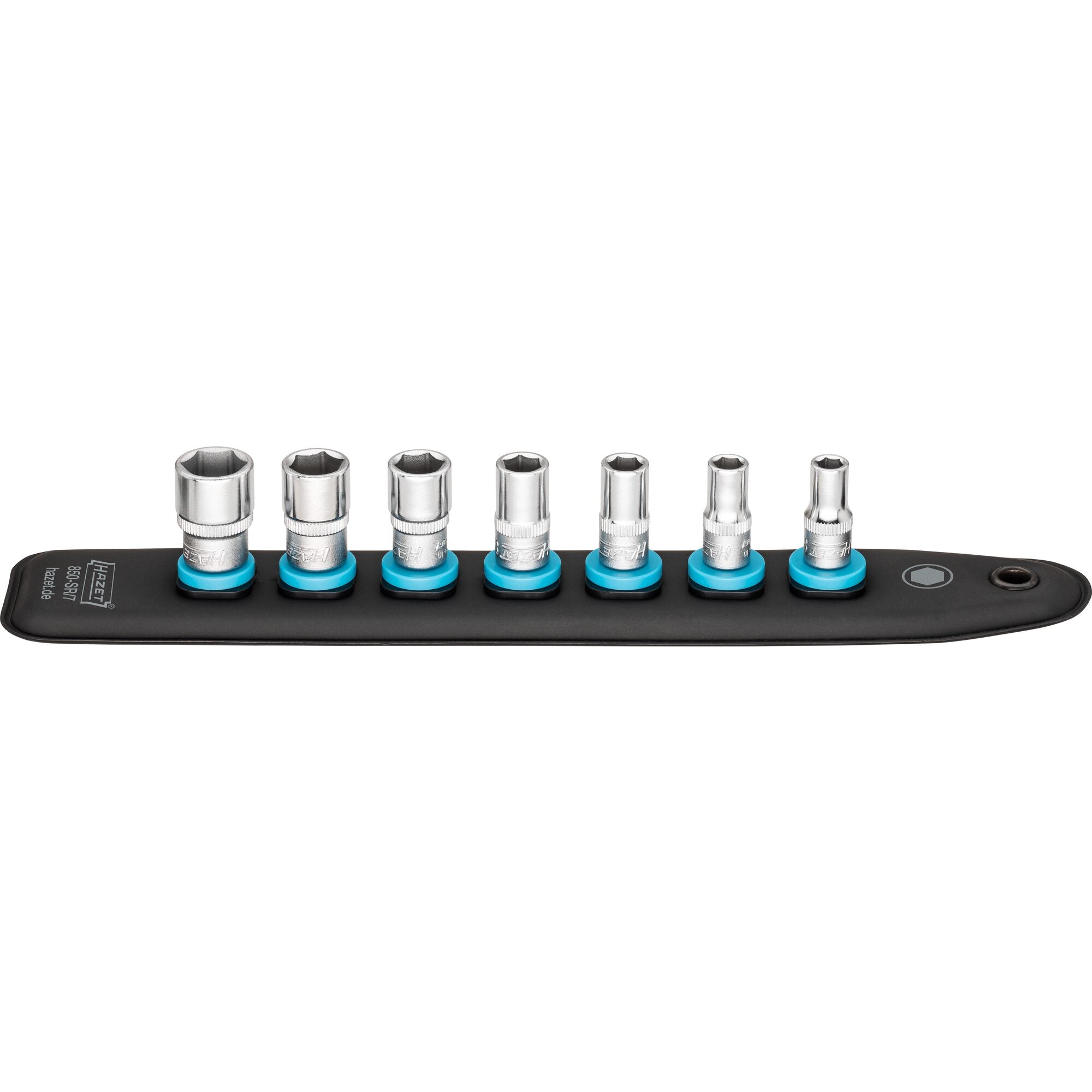 Hazet 7 Pce 1/4in Metric Hex Sockets Smartrail With 7 Slots 850-SR/7 ...