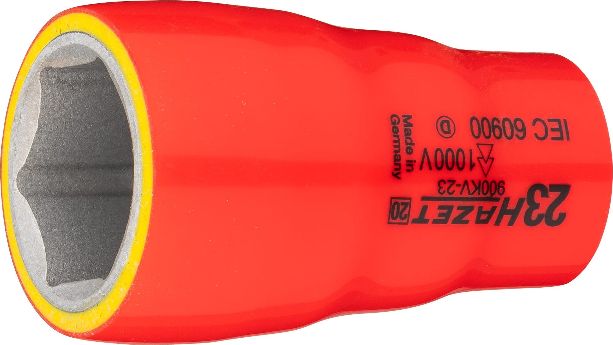 Hazet 1/2" (12.5mm) Square Hollow Socket with Protective Insulation Outside Hexagon Traction ...