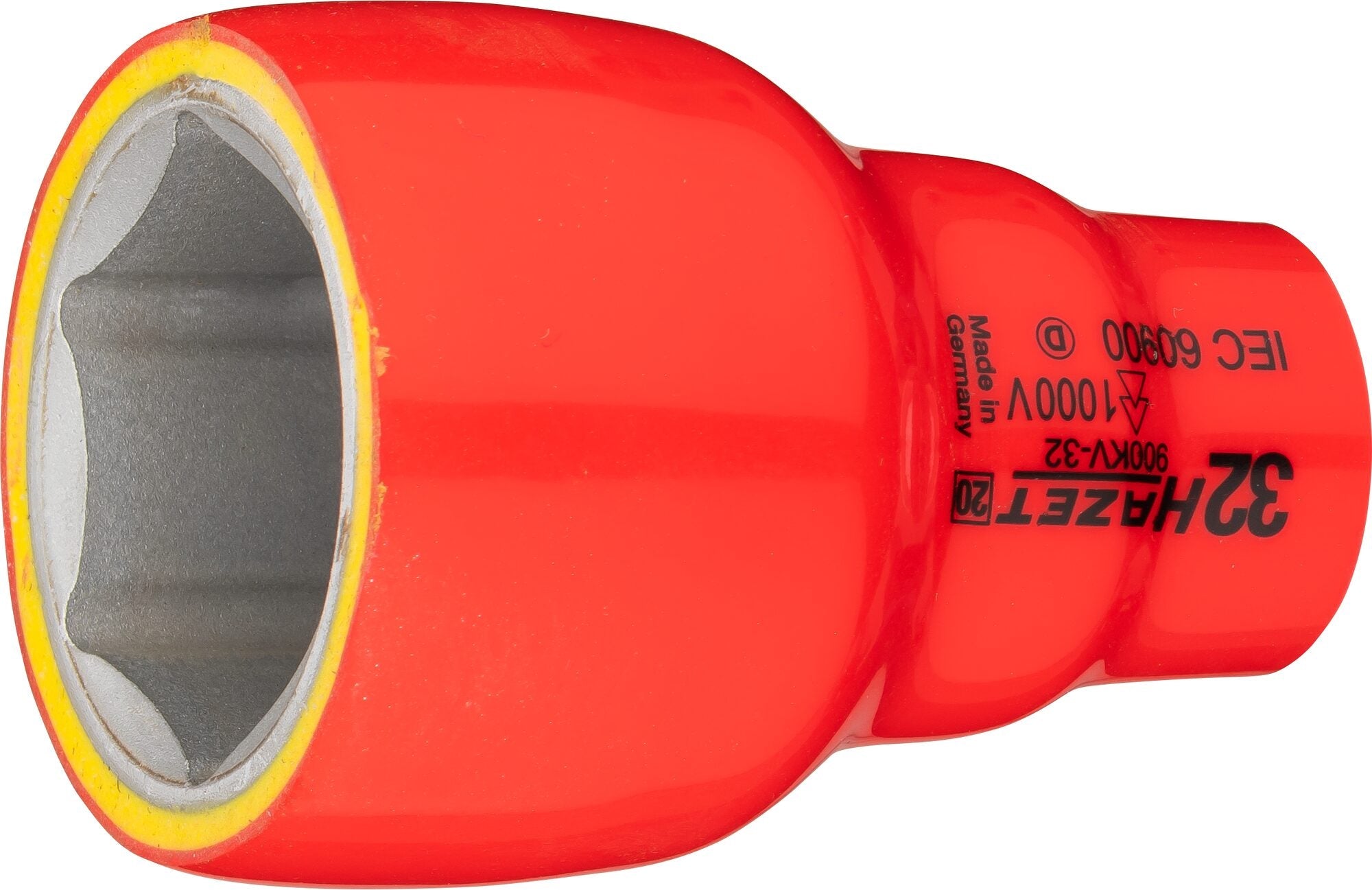 Hazet 1/2" (12.5mm) Square Hollow Socket with Protective Insulation Outside Hexagon Traction ...