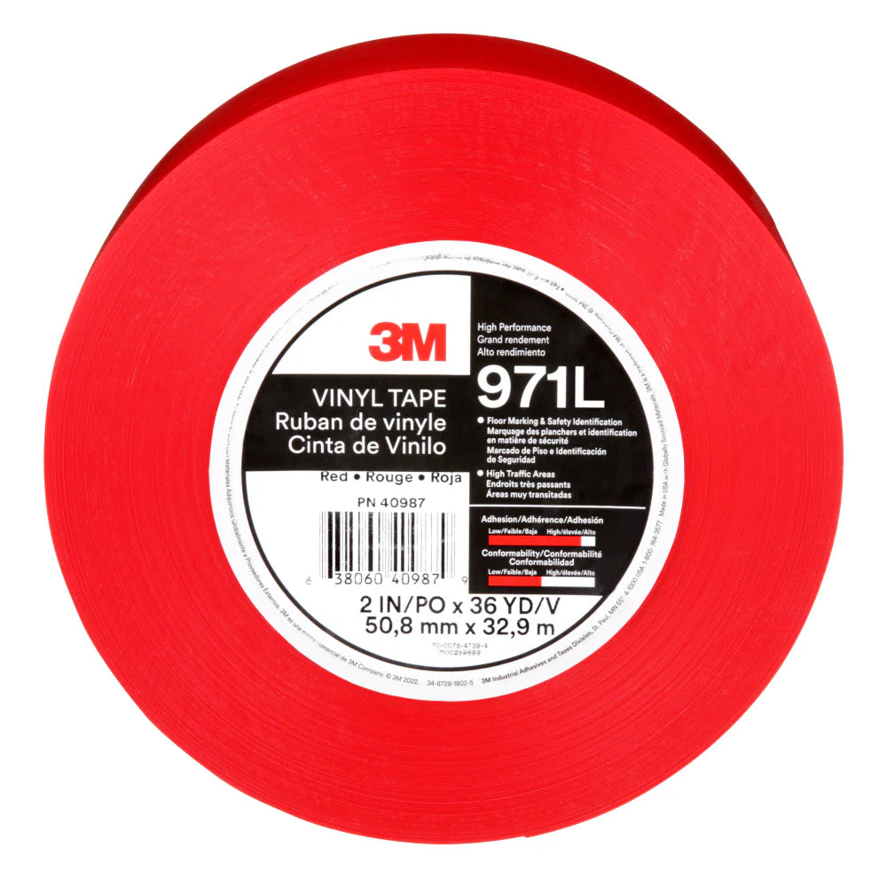 3M Durable Floor Marking Tape 971L Red 50mm x 33m * BOX OF 6 * For Sale ...