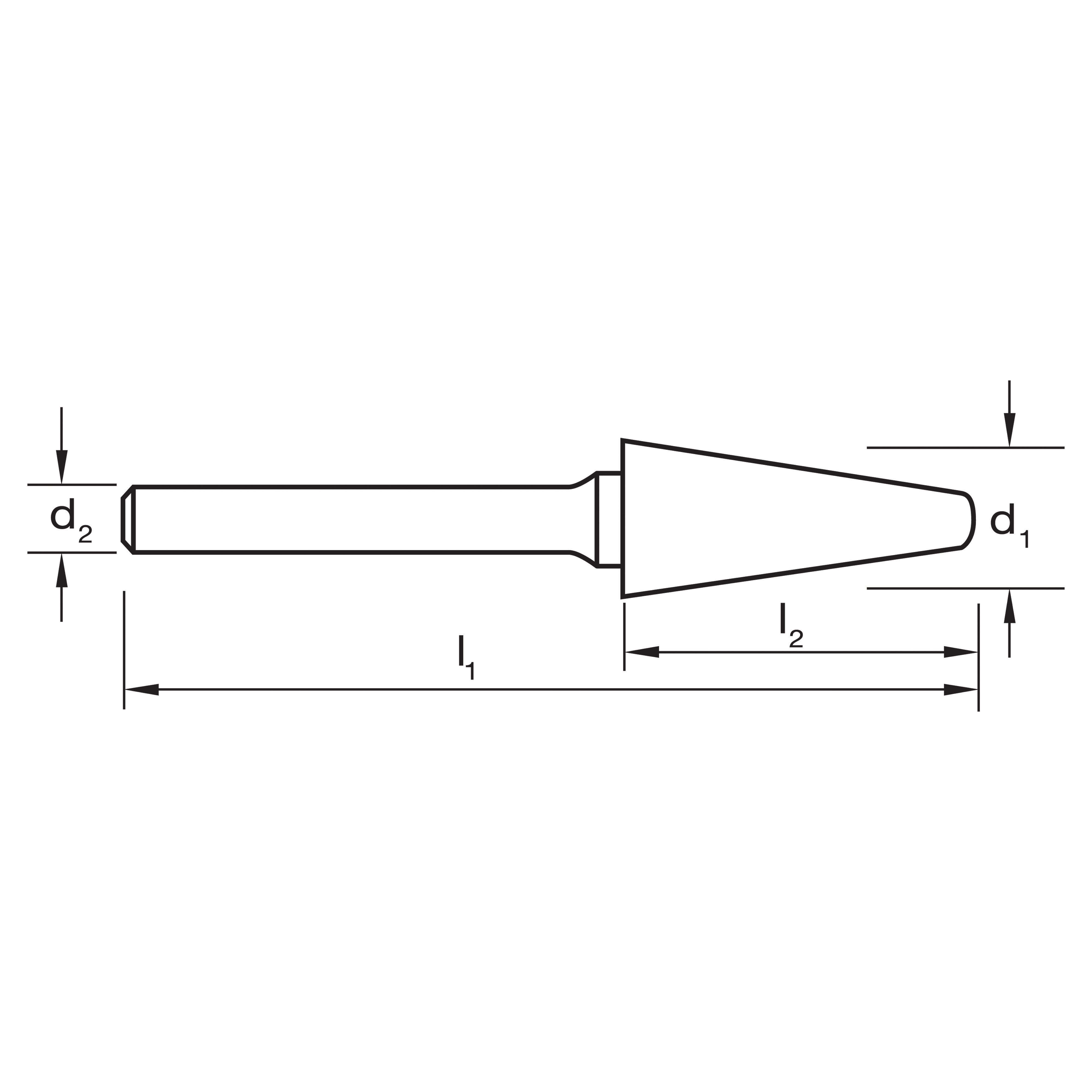 Sutton Double Cut Carbide Burrs Taper Shape 5/8x1-5/16" 1/4" Shank For ...