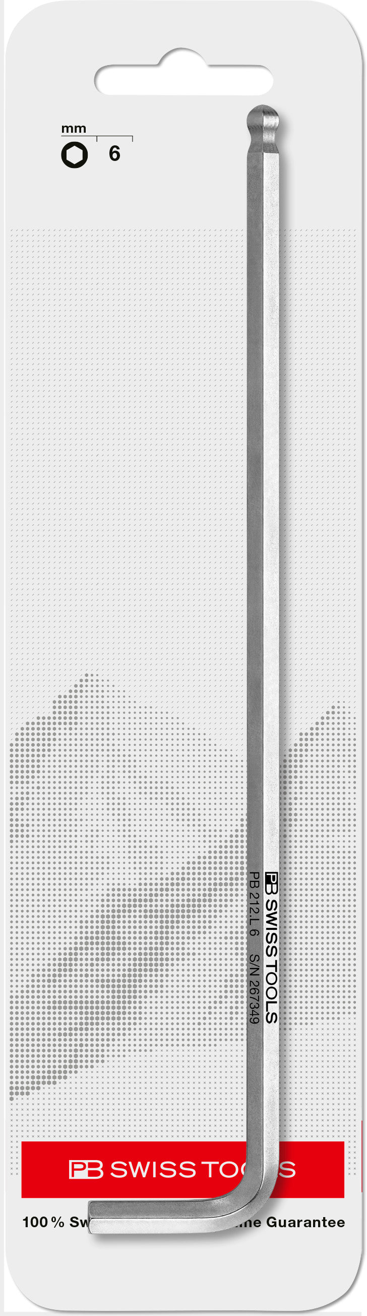 PB Swiss 212.L6 Key L-Wrench 6mm Long with Ball Point in Skin Pack For Sale Online – Mektronics