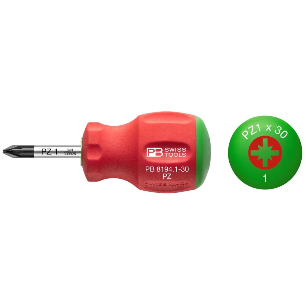 PB Swiss 8194 SwissGrip Stubby Pozidriv Screwdriver PZ1 x 30mm For Sale ...