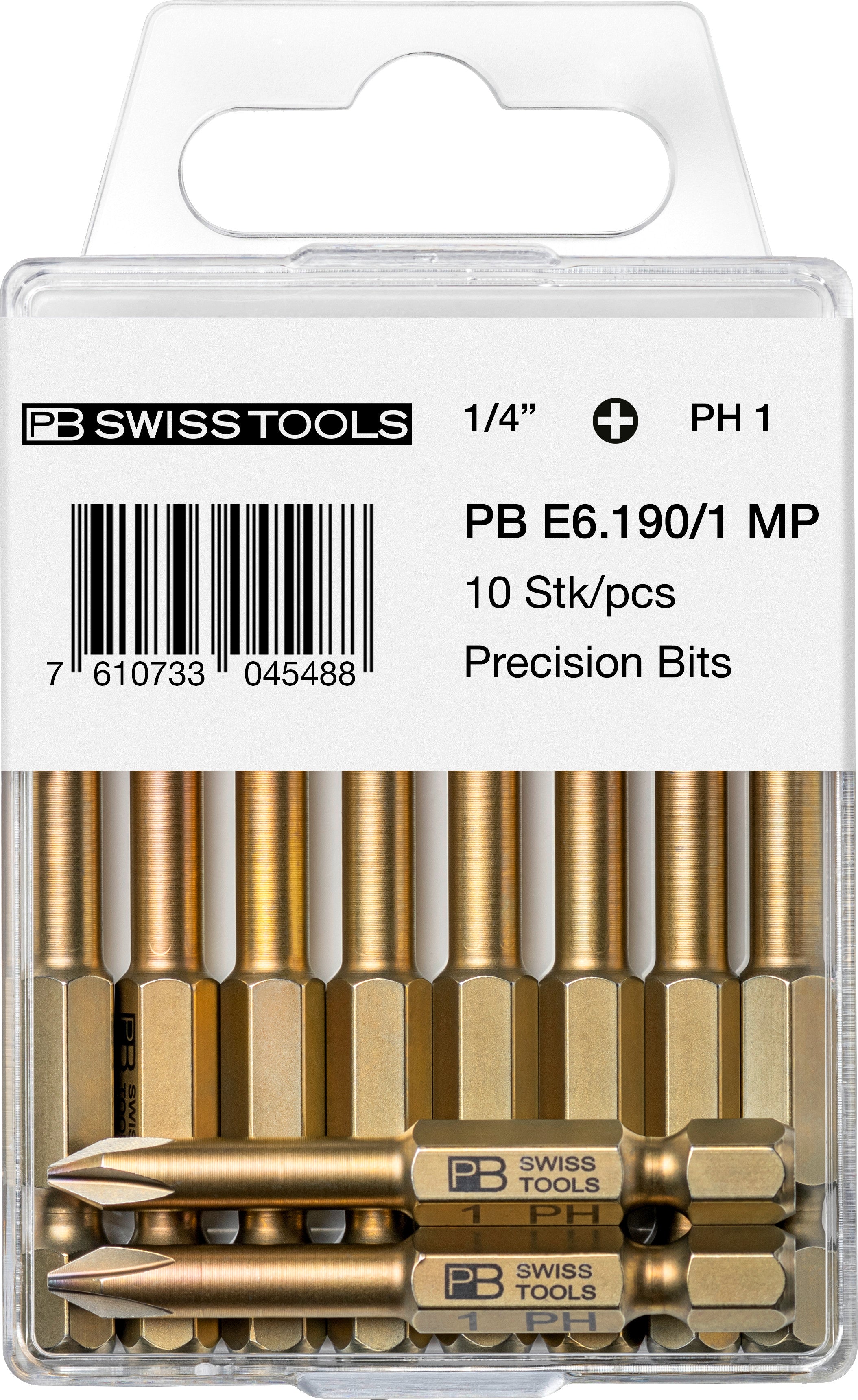 PB Swiss E6 190 MP Phillips PH1 PrecisionBit Design E 6.3 (1/4") 10 Pack For Sale Online ...