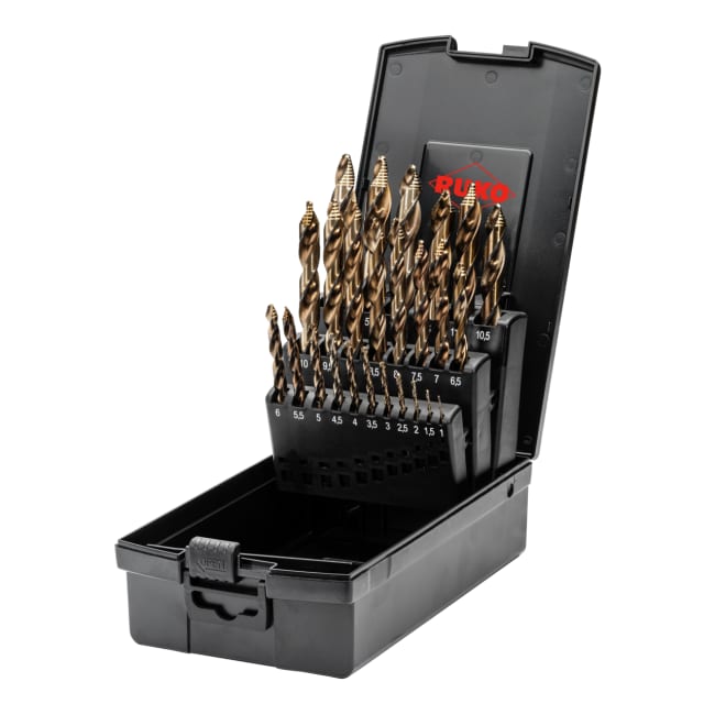 Ruko Ultimatecut Twist Drill Set DIN 338 Type FLOWSTEP® HSSE-Co 5 In ...