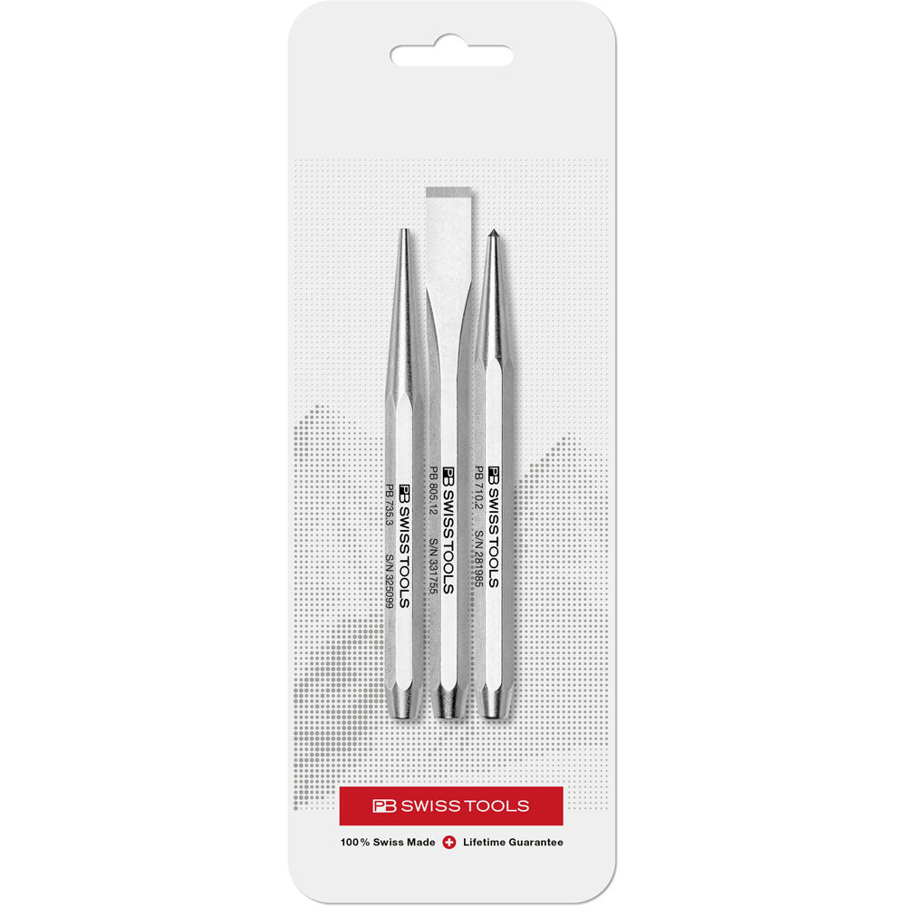 PB Swiss 3 Pce Striking Tool Set (Chisel, Centre Punch & Drift Punch ...