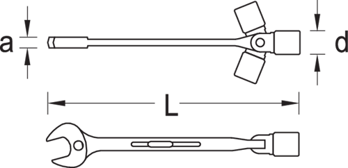Gedore Combination Swivel Head Open-End Socket Wrench UD Profile 13mm ...
