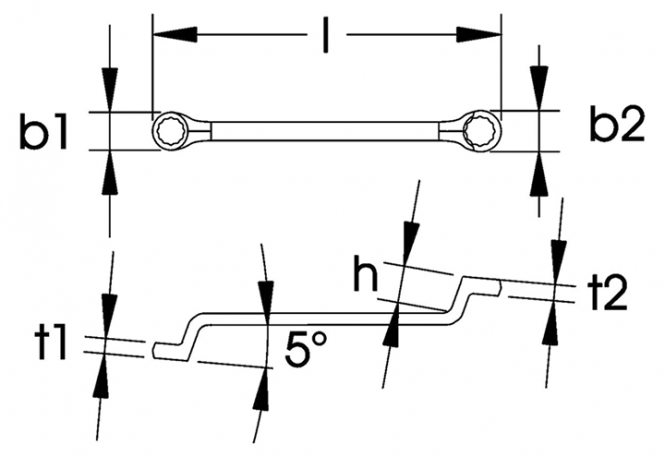 Elora Double-Ended Ring Spanner DIN 838 110-7x9mm For Sale Online ...