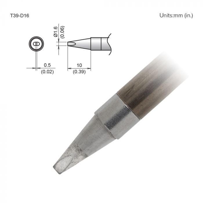 Hakko T39 Soldering Tip/Shape-1.6D For FX971 For Sale Online – Mektronics