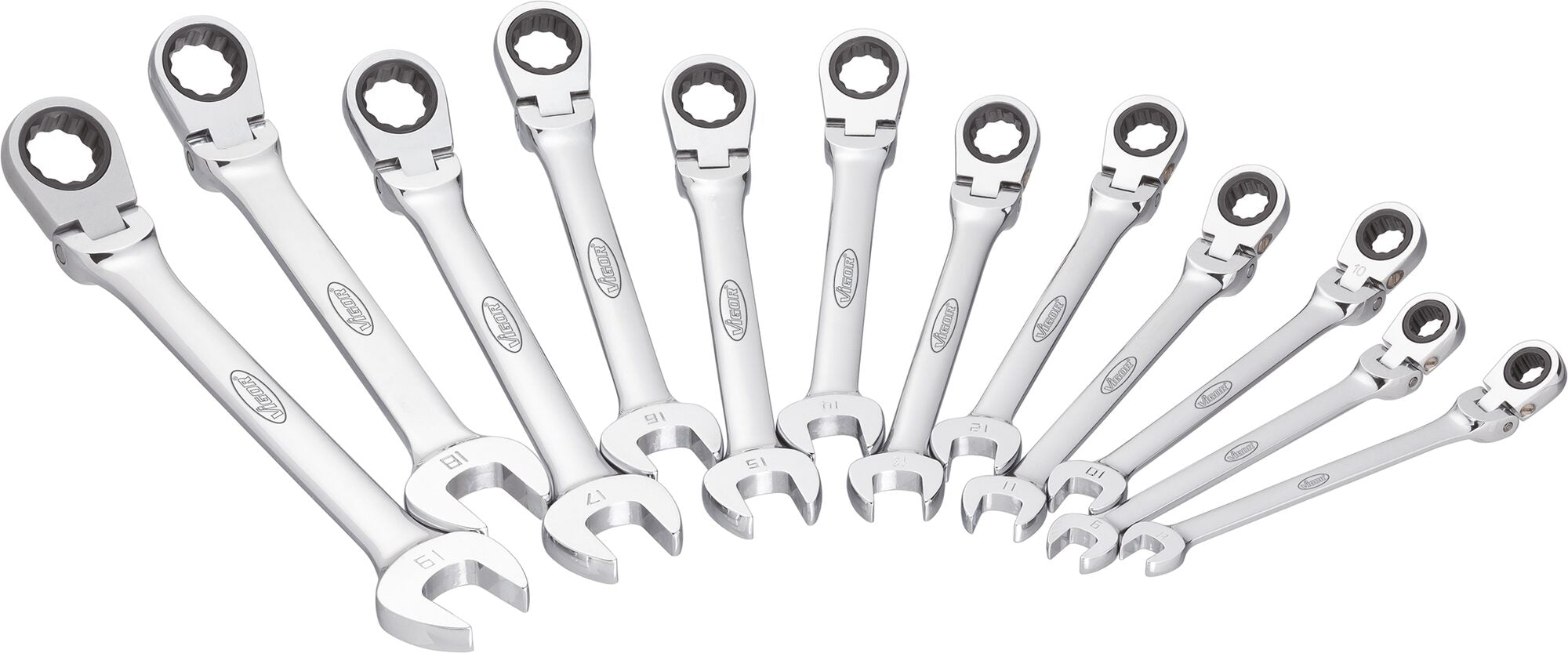 Vigor 12 Pce Ratcheting Combination Wrench Set with Hinge V2818 For ...