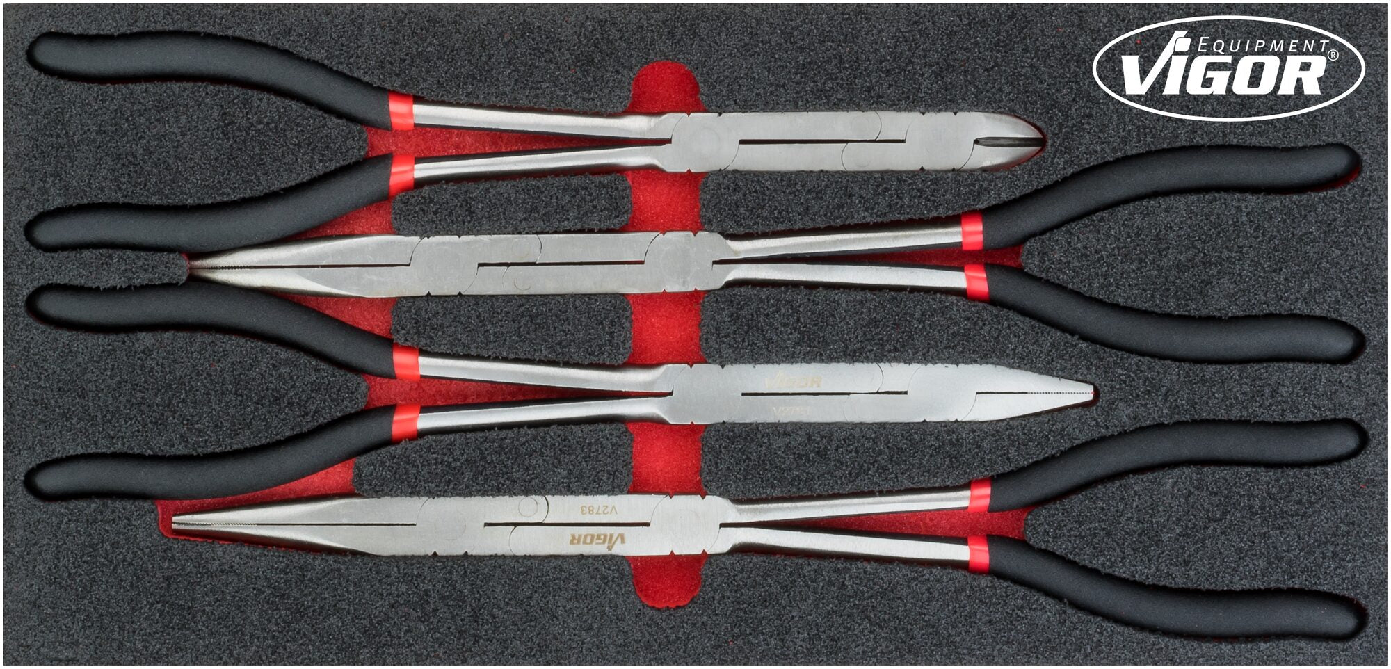 Vigor 4 Pce Double Joint Pliers Set V4995 Modular Insert Tray For Sale ...