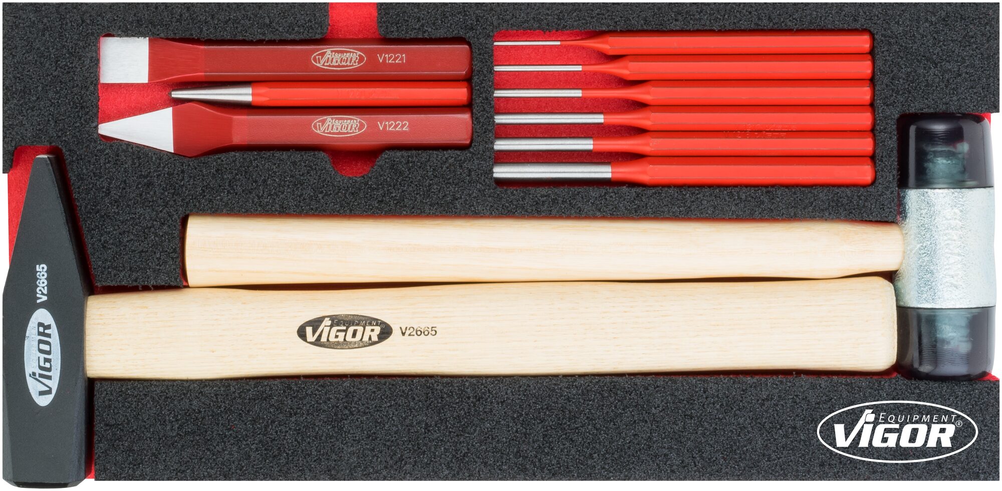 Vigor 11 Pce Hammer & Chisel Set V5006 Modular Insert Tray For Sale ...