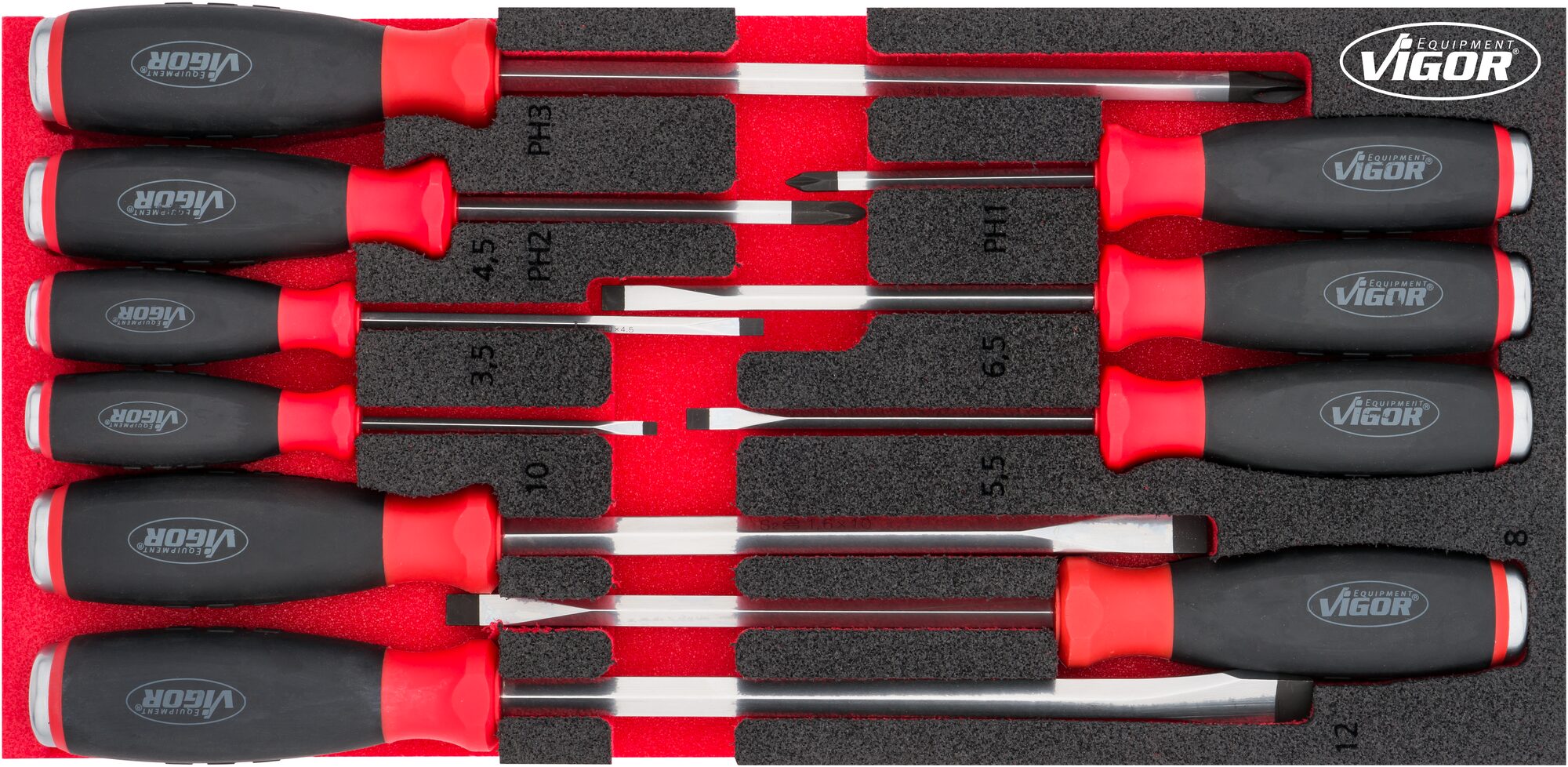 Vigor 10 Pce Screwdriver Set with Impact Cap V5068 SL & PH Modular ...