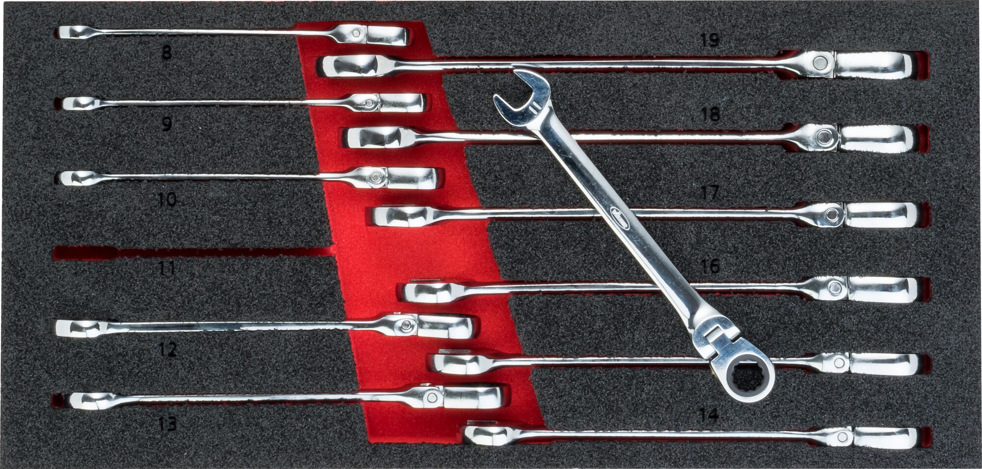 Vigor 12 Pce Ratcheting Combination Wrench Set with Hinge V5077 Modular ...