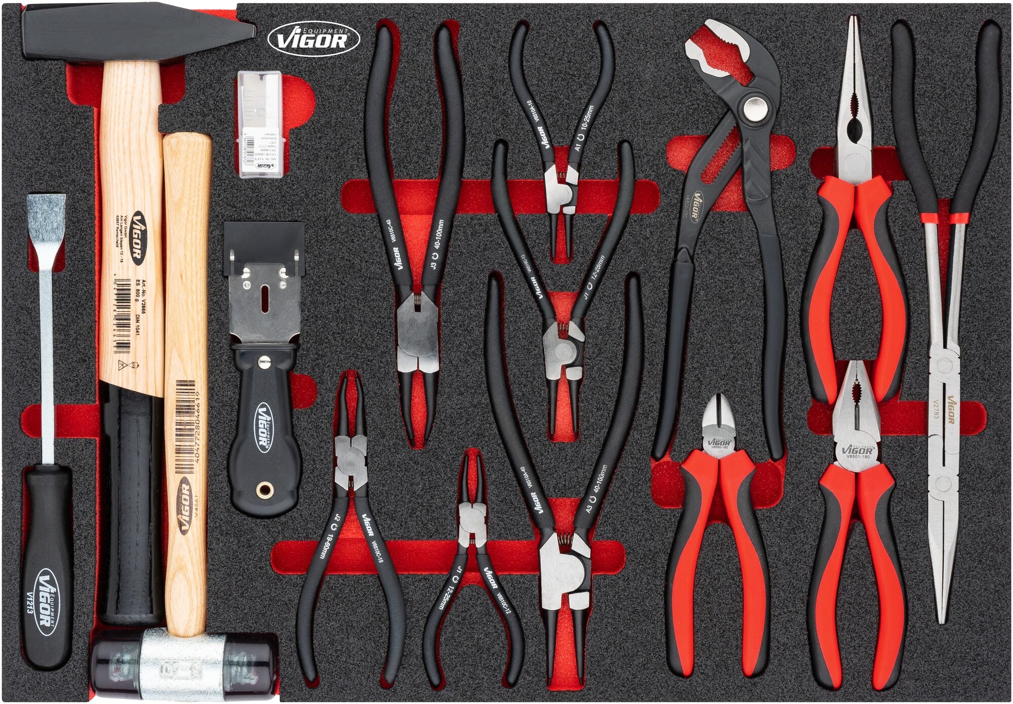 Vigor Pliers Hammer Set V5636N Modular Insert Tray For Sale Online ...