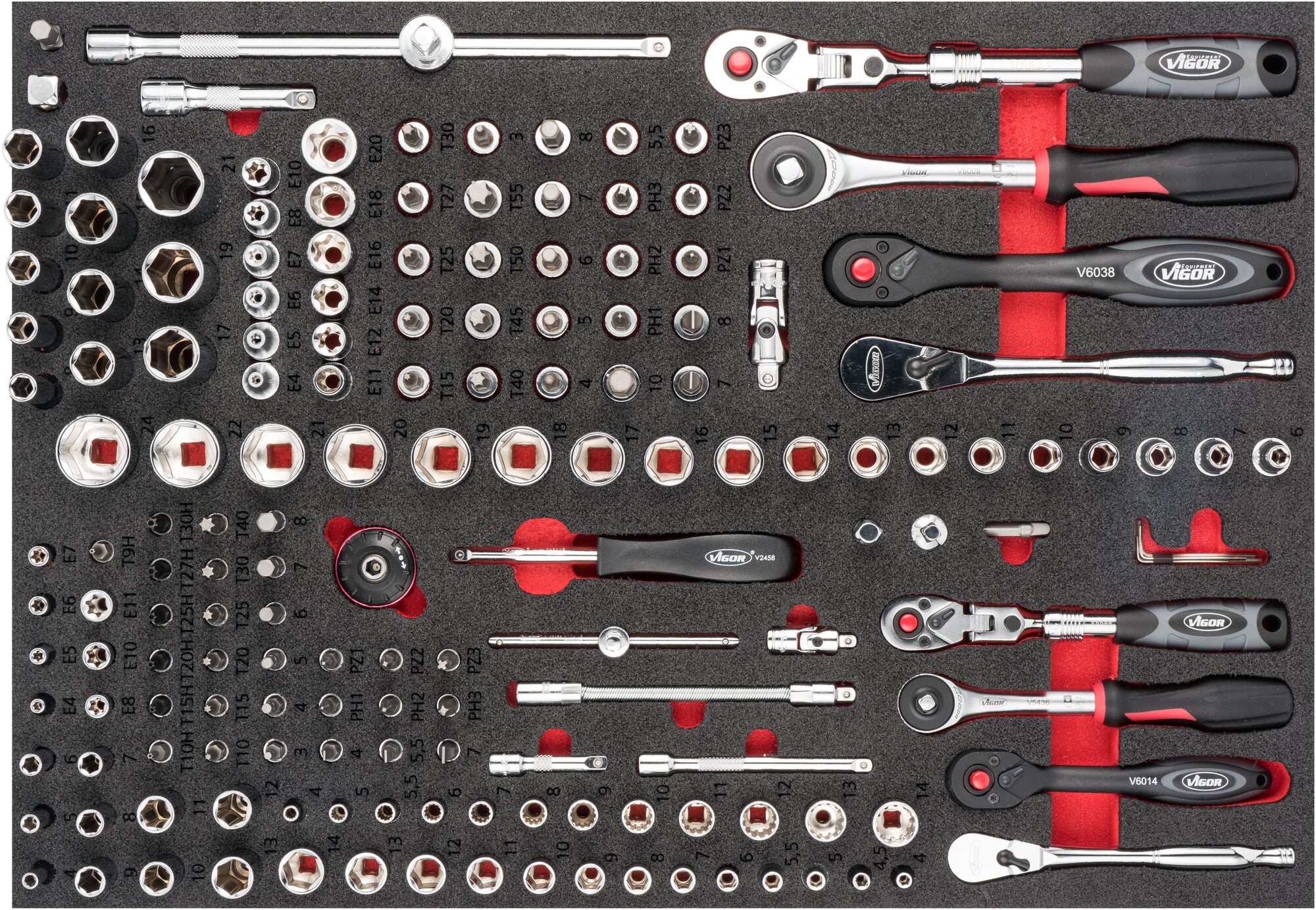 Vigor 165 Piece Socket Set V6821 Modular Insert tray For Sale Online ...
