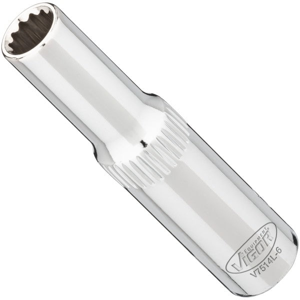 Vigor 1/4in Drive 6mm 12 Point Socket Long V7514L-6 For Sale Online ...