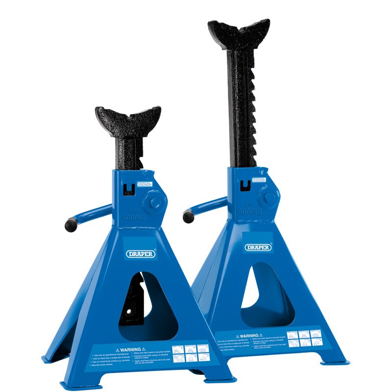 Draper Tools 6 tonne Ratcheting Axle Stands (Pair) For Sale Online ...