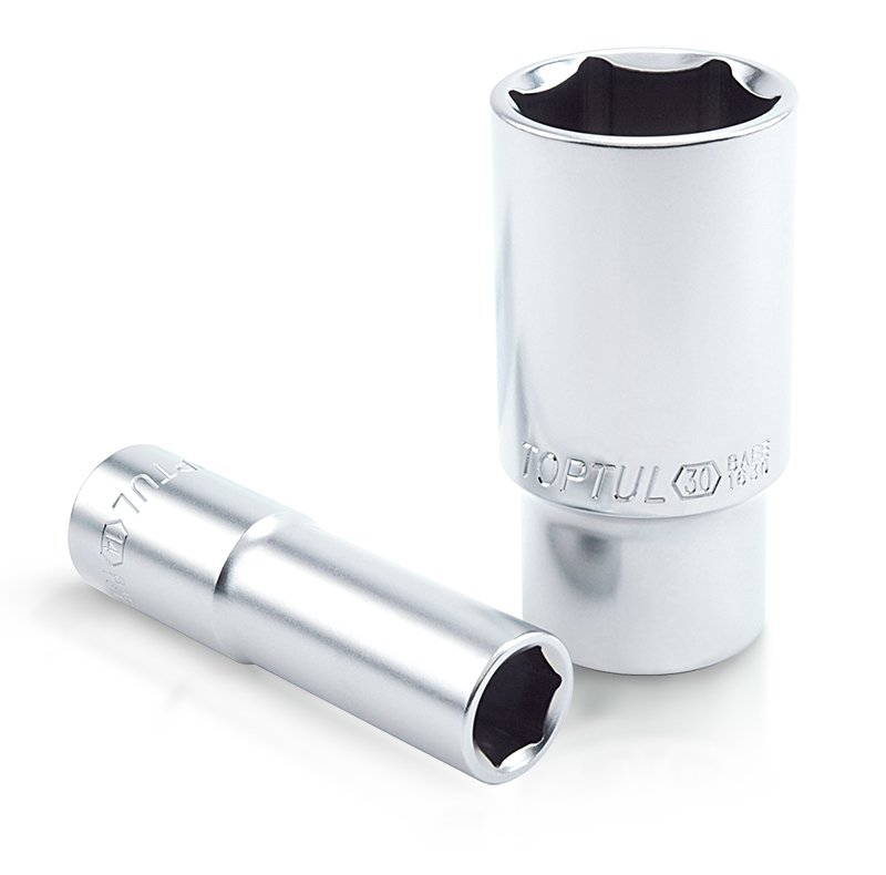 Toptul 1/2" Drive 6 Point CR-V Deep Socket - Metric For Sale Online ...
